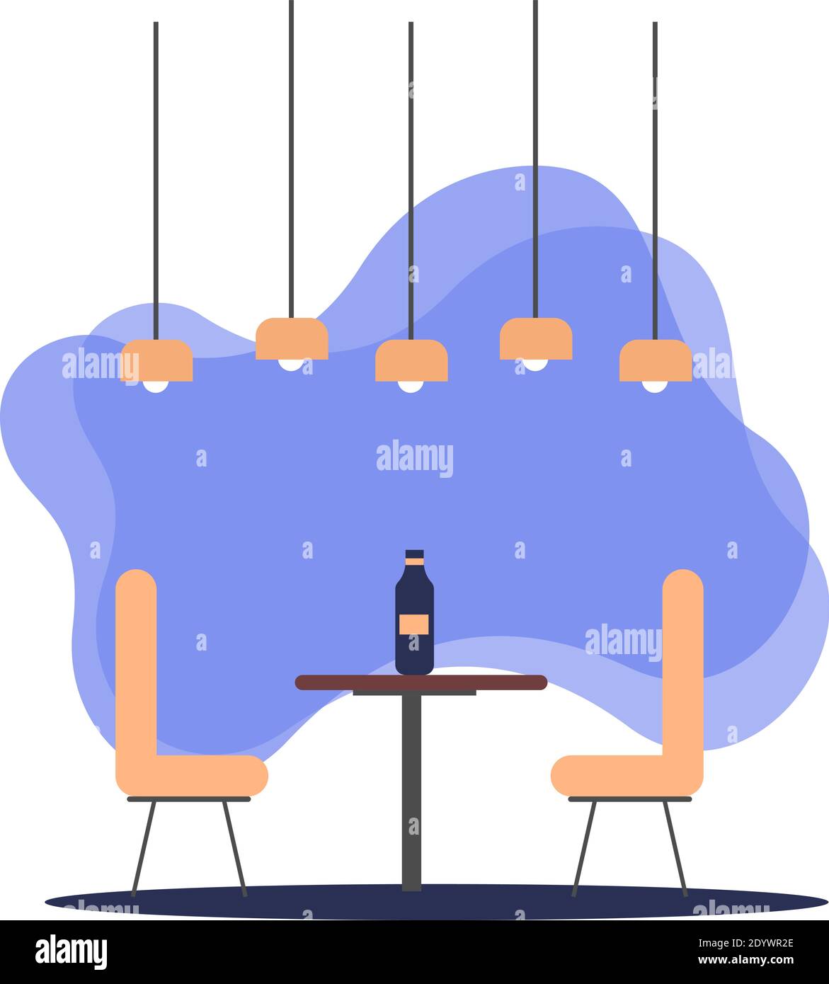 Fancy restaurant, illustration, vector on a white background Stock ...