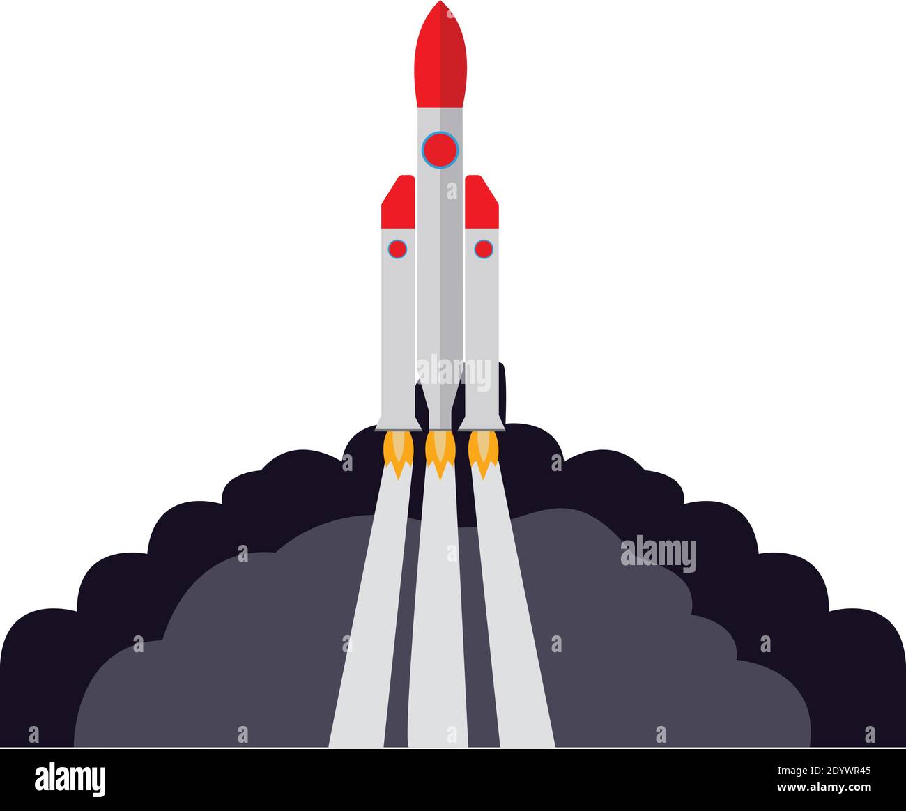 Big rocket, illustration, vector on a white background Stock Vector ...