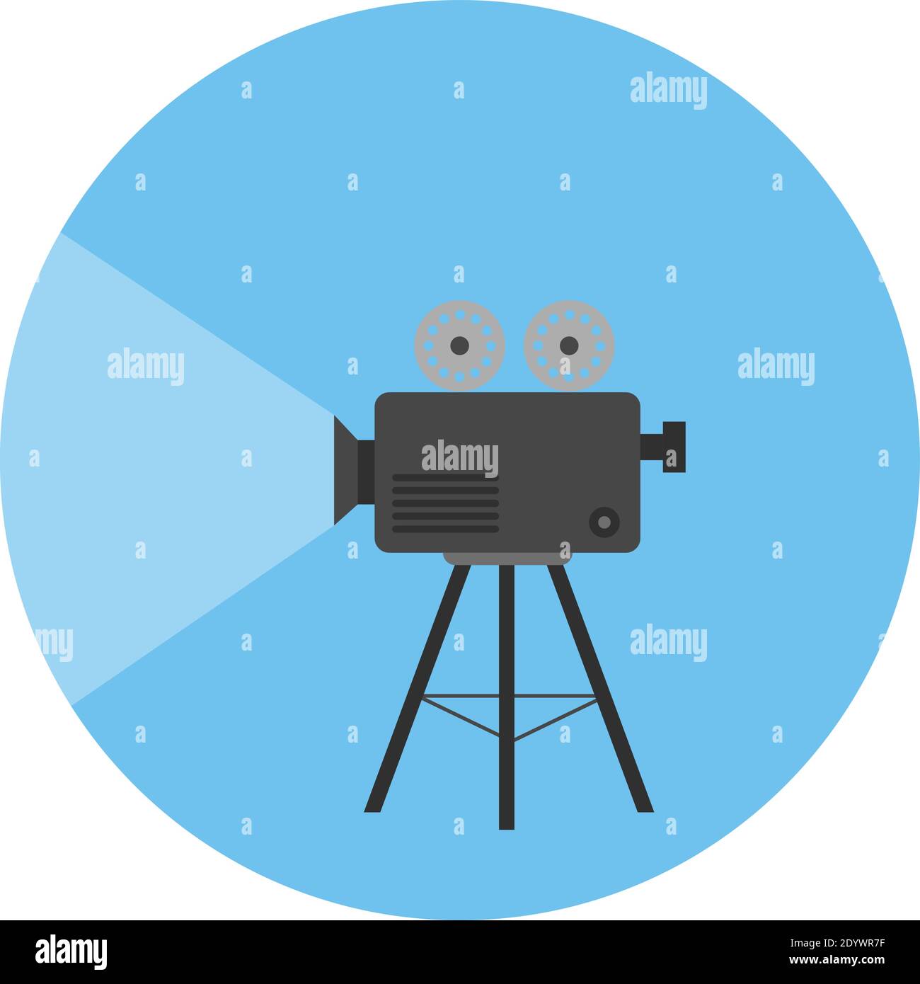 Movie projector, illustration, vector on a white background Stock ...