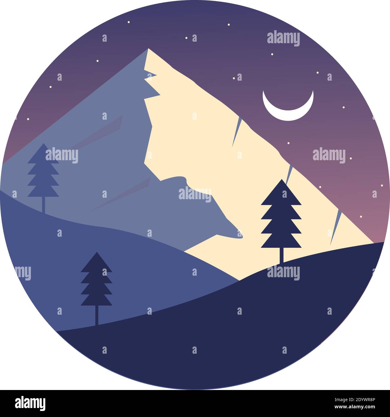 Cartoon mountains snowy mountain peak hi-res stock photography and ...