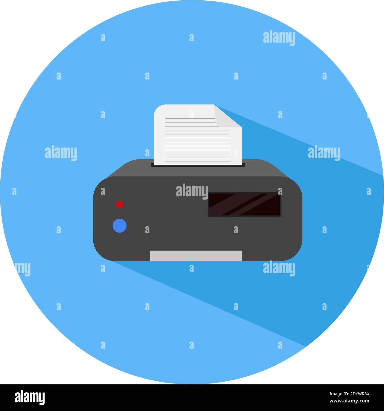 Old printer, illustration, vector on a white background Stock Vector ...