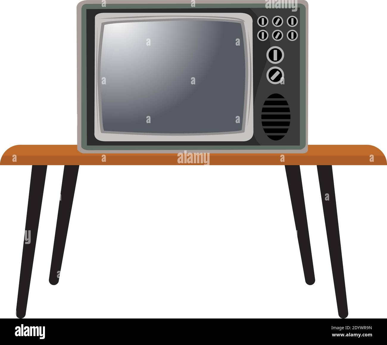 Old TV, illustration, vector on a white background Stock Vector Image ...