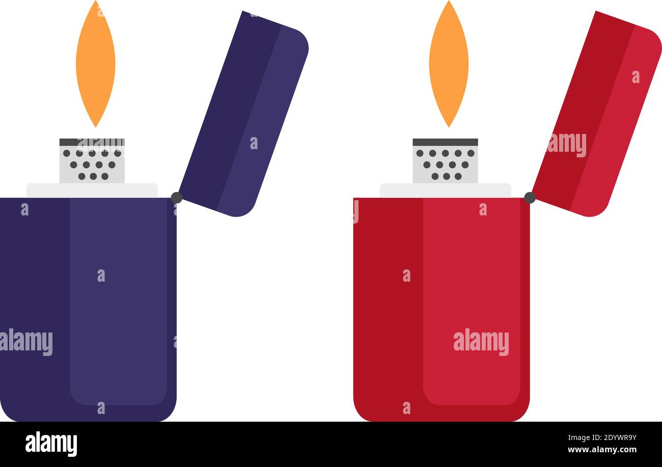Lighters, illustration, vector on a white background Stock Vector Image ...