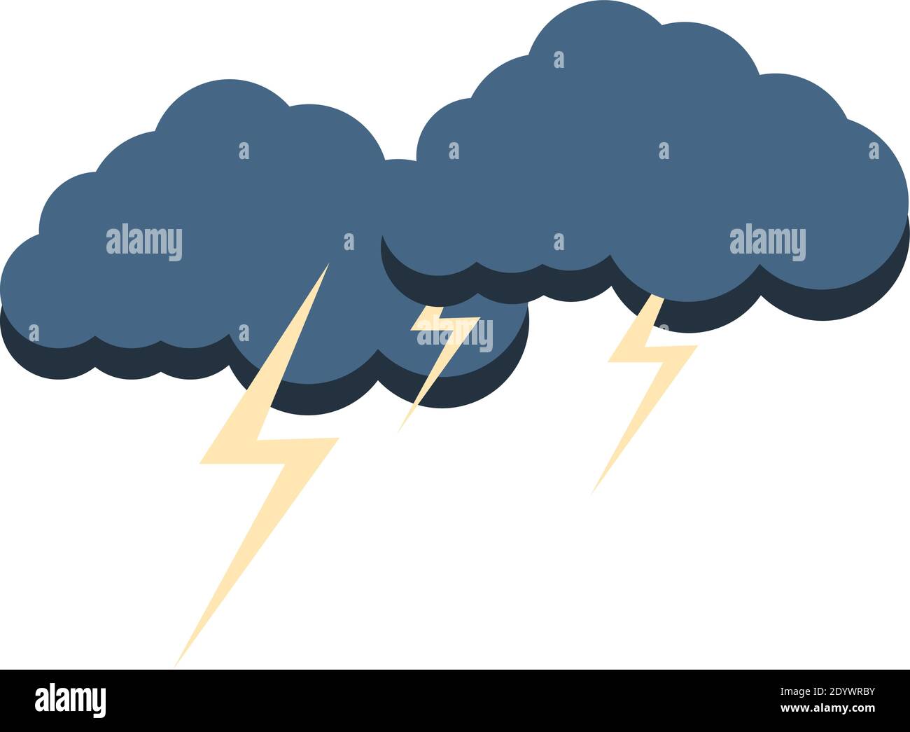 Thunder Strikes, illustration, vector on a white background Stock ...