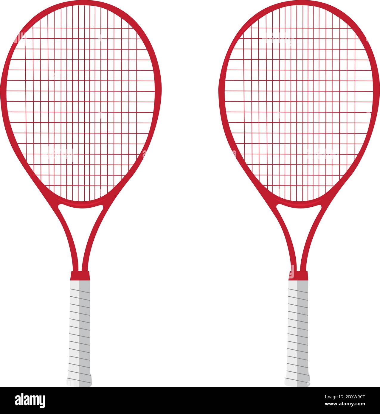 Two rackets, illustration, vector on a white background Stock Vector ...