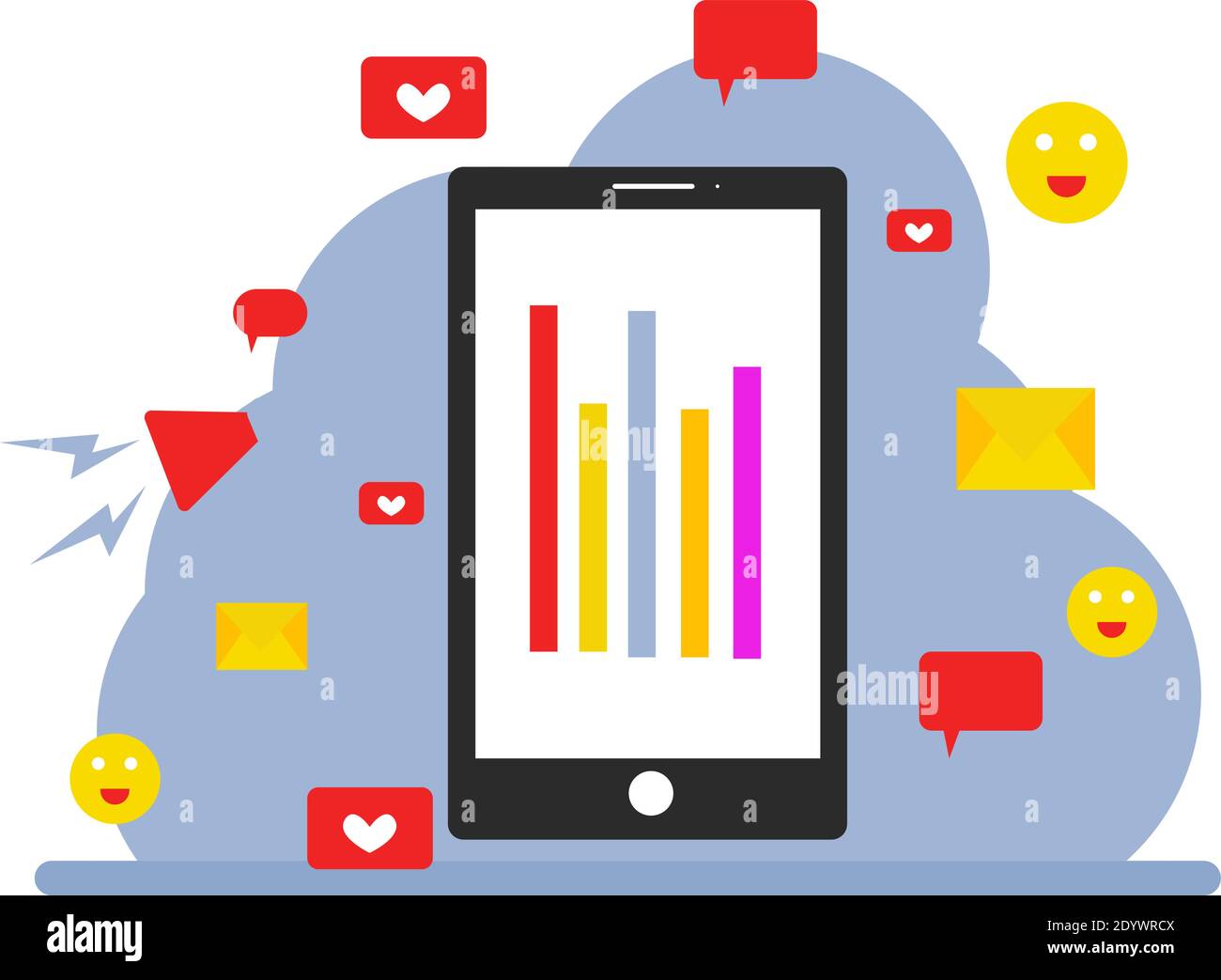 Marketing graph, illustration, vector on a white background Stock ...