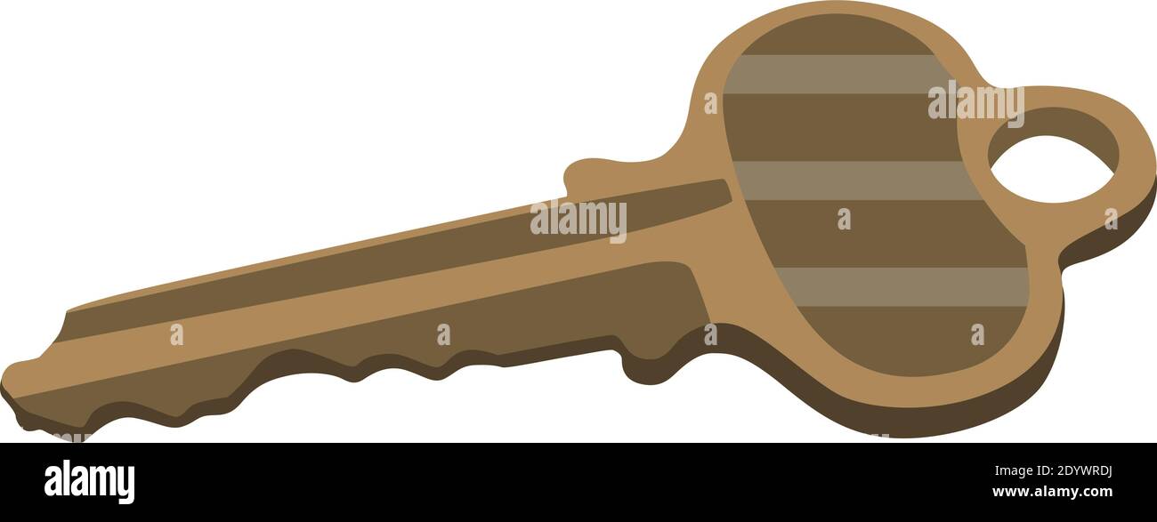 Old key, illustration, vector on a white background Stock Vector Image ...