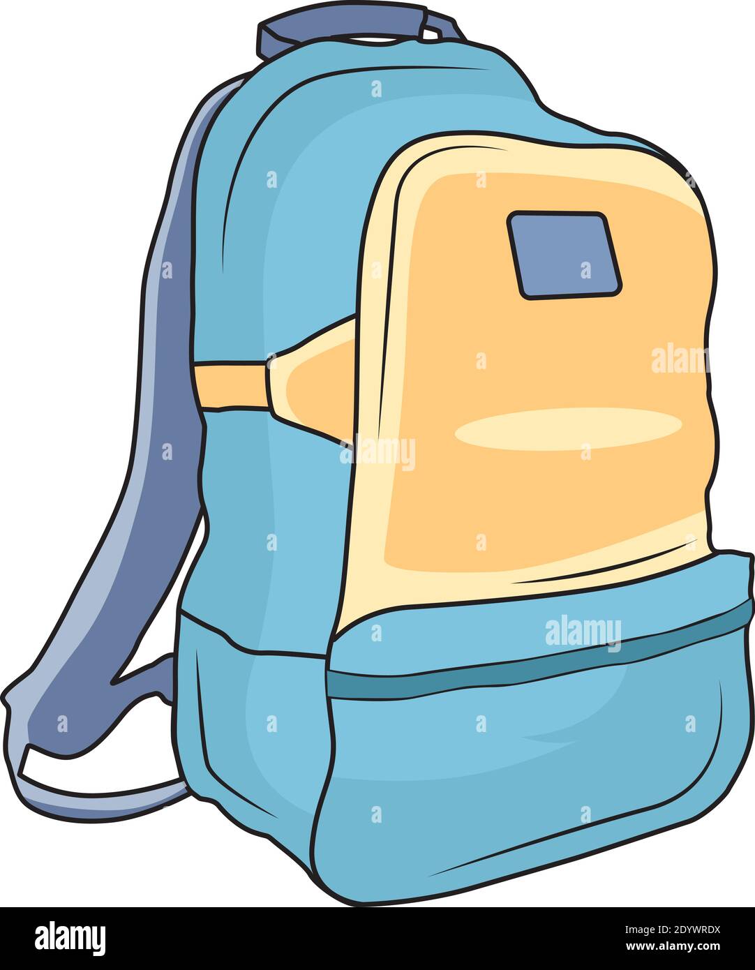 Blue backpack, illustration, vector on a white background Stock Vector ...