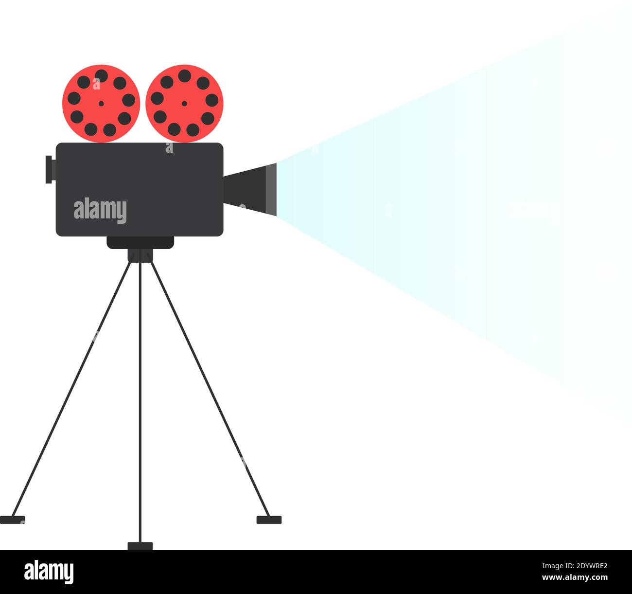 Movie projector, illustration, vector on a white background Stock ...