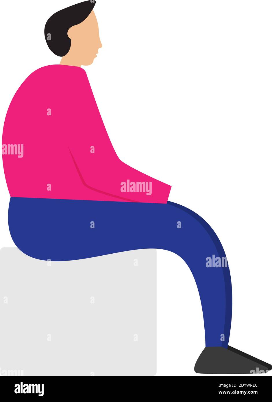 Sitting man, illustration, vector on a white background Stock Vector ...