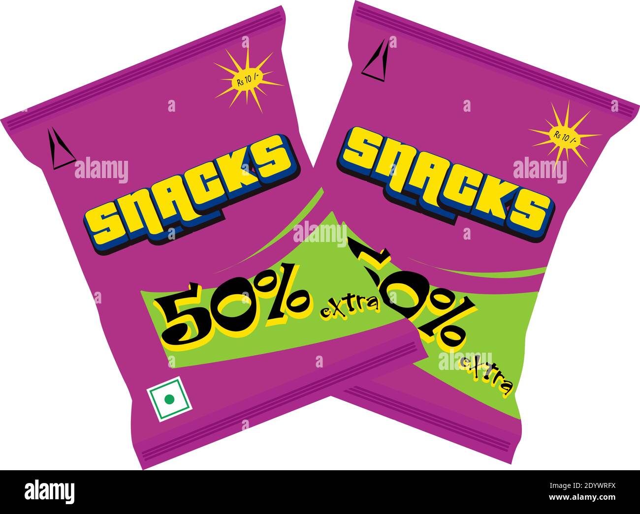 Chips snack, illustration, vector on a white background Stock Vector ...