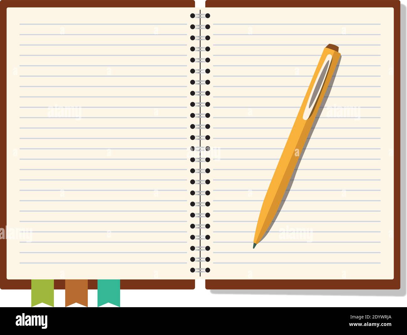 Open notebook, illustration, vector on a white background Stock Vector ...