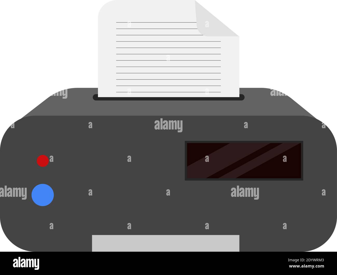 Old printer, illustration, vector on a white background Stock Vector ...