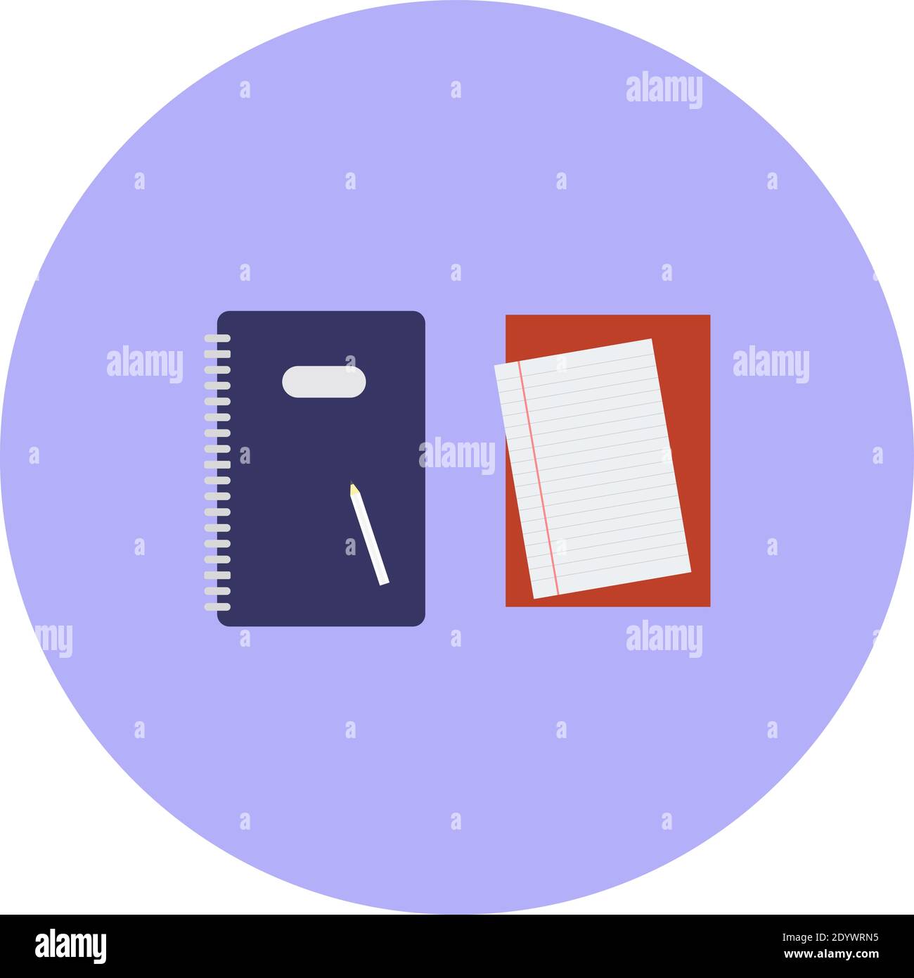 Purple notebook, illustration, vector on a white background Stock ...