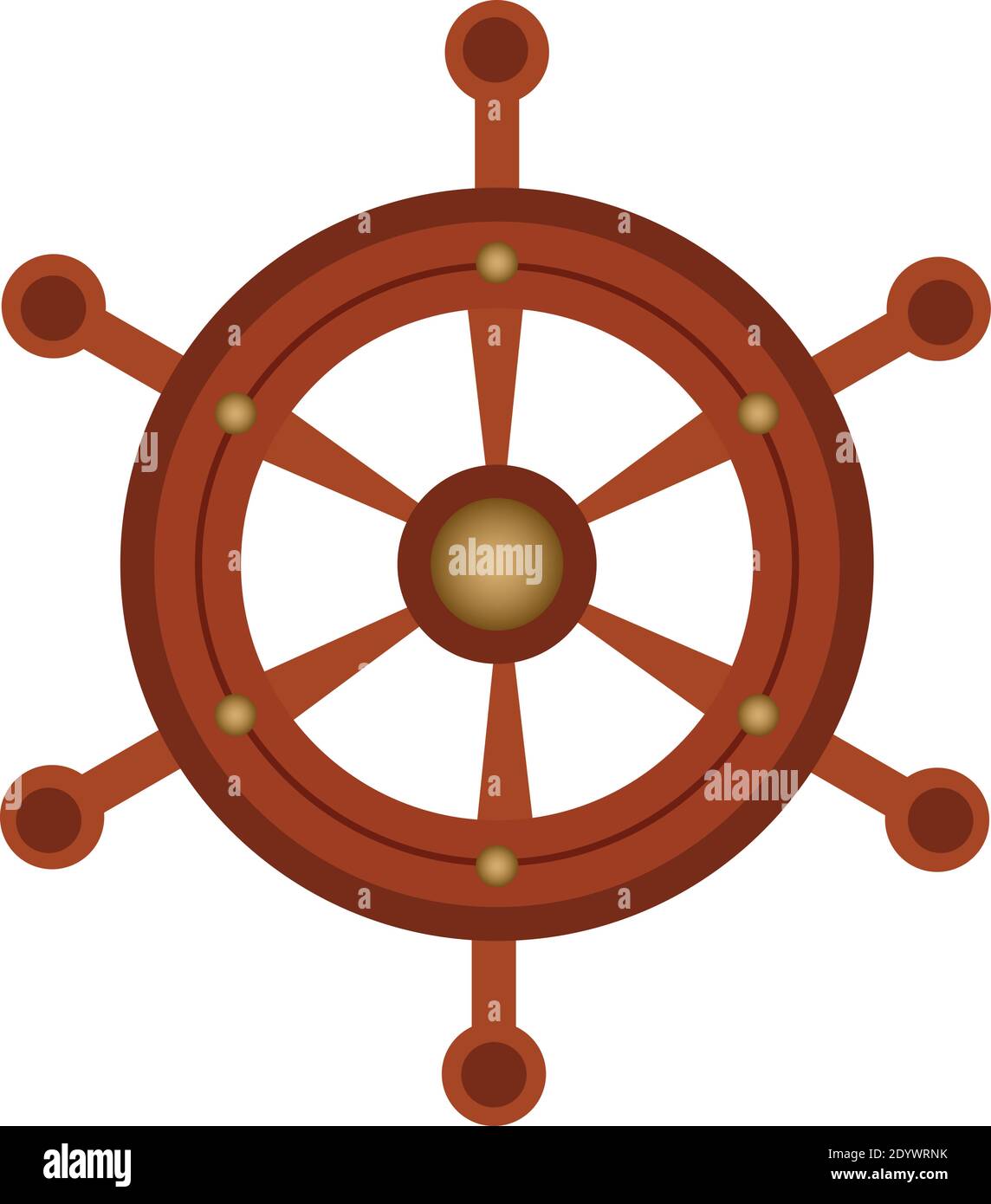 Ship steering, illustration, vector on a white background Stock Vector ...