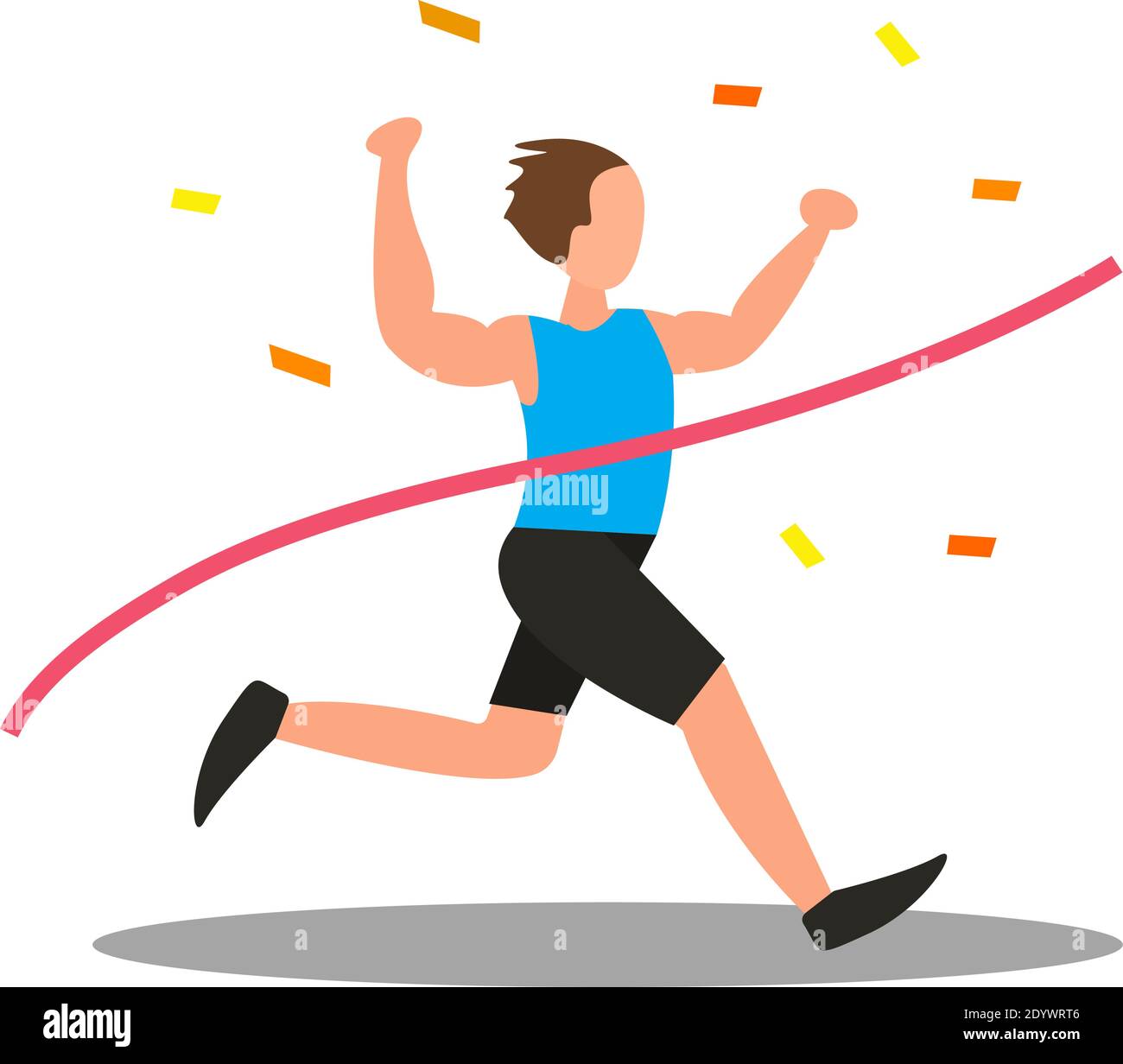 Running winner, illustration, vector on a white background Stock Vector ...