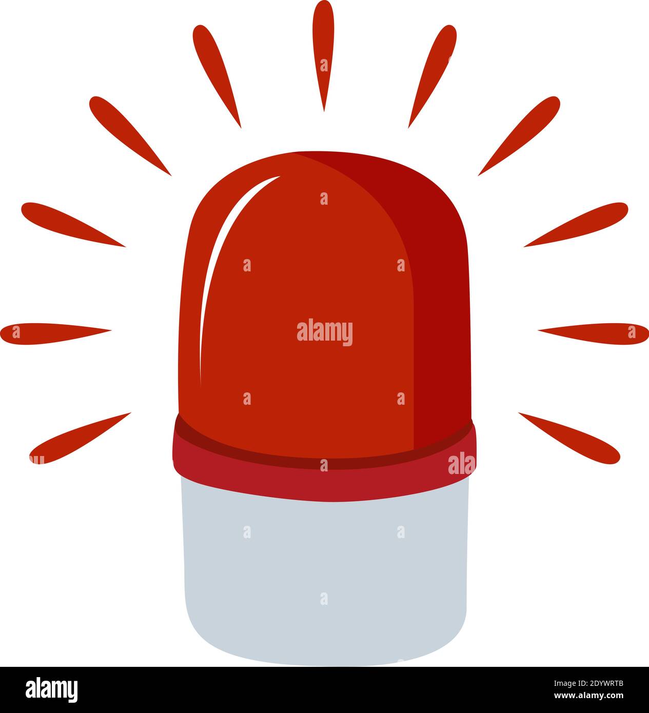 Siren light, illustration, vector on a white background Stock Vector ...