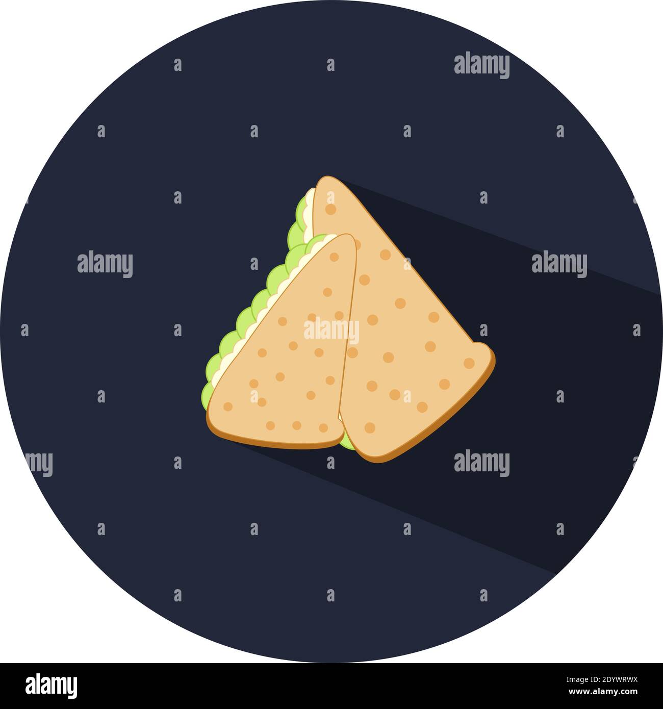 Triangle sandwich, illustration, vector on a white background Stock ...