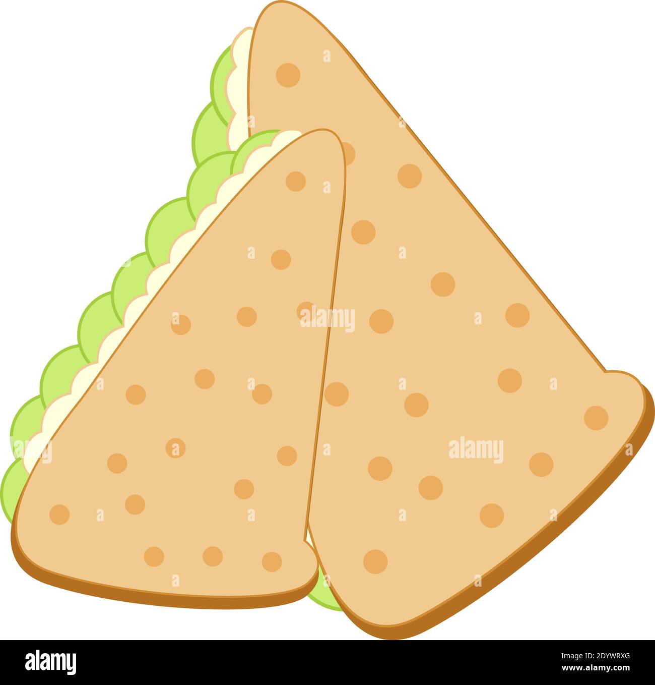 Triangle sandwich, illustration, vector on a white background Stock ...