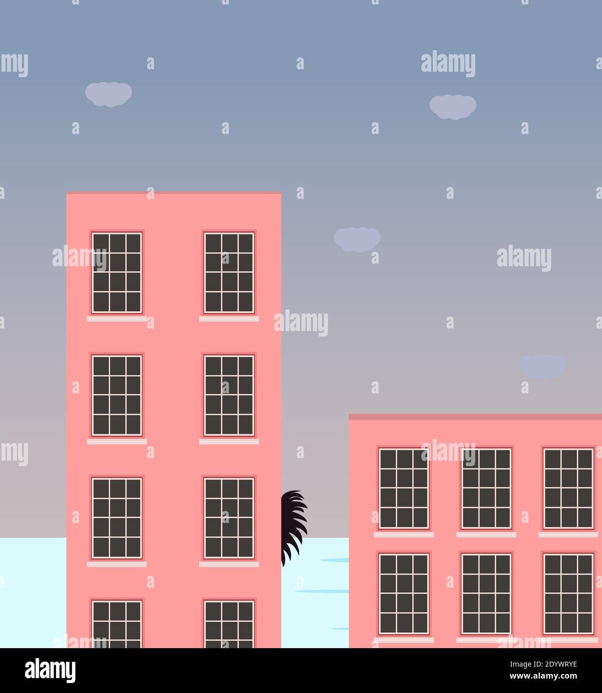 Pink brick buildings Stock Vector Images - Alamy