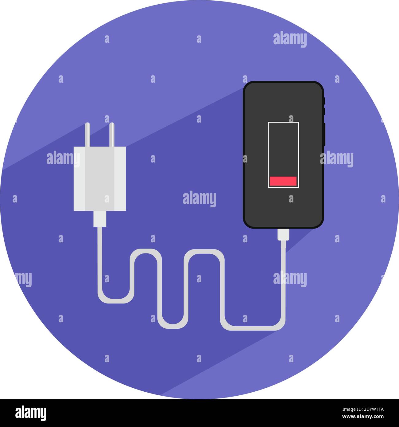 Mobile phone on charge Stock Vector Images - Alamy