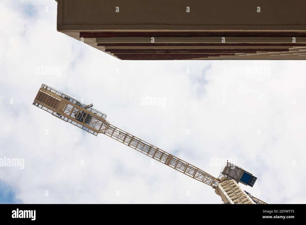 Telescopic crane and buiding. Construction engineering industry Stock ...