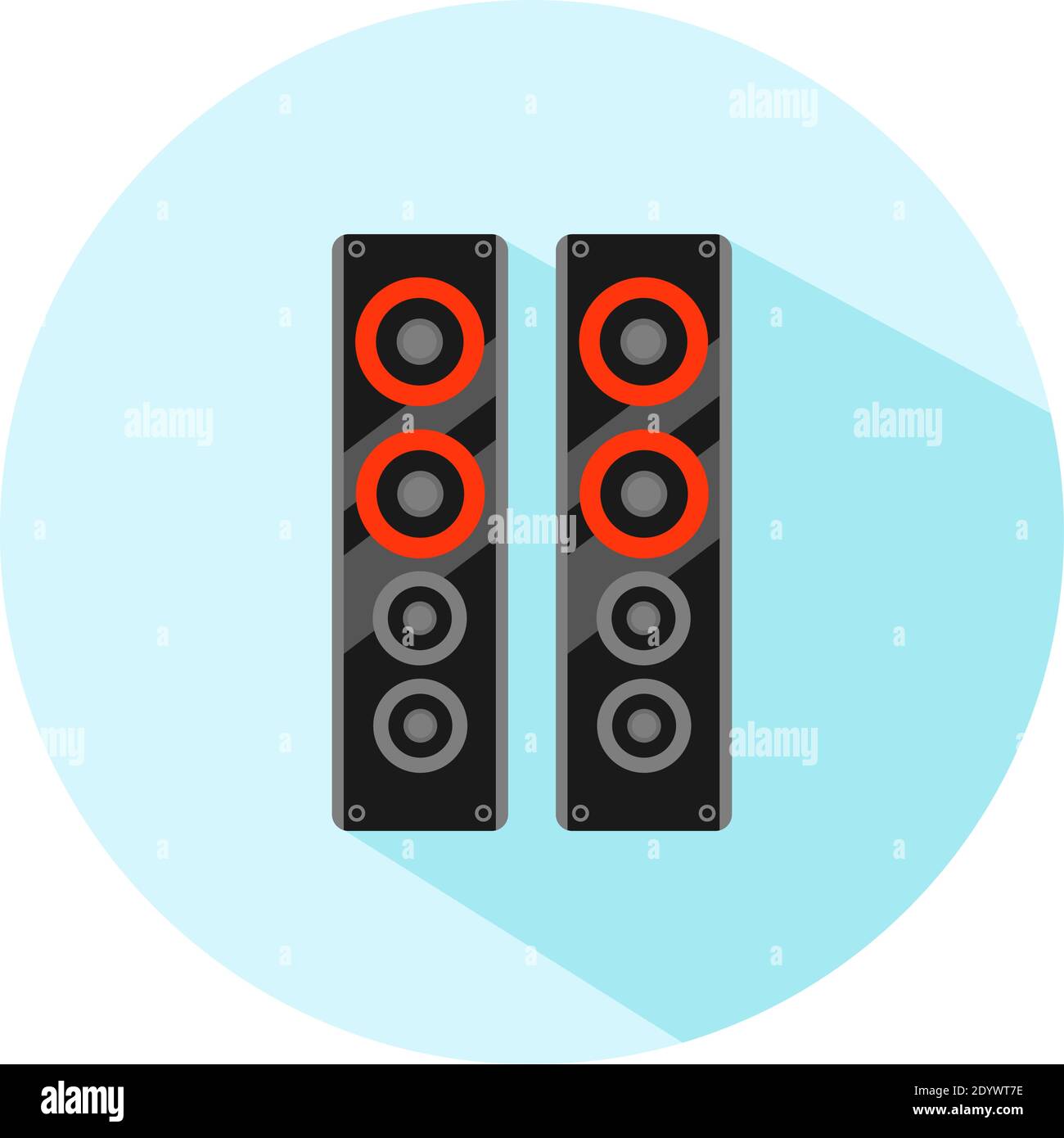 Tall speakers, illustration, vector on a white background Stock Vector ...