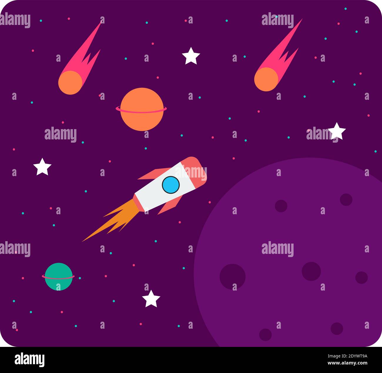 Outer space, illustration, vector on a white background Stock Vector ...