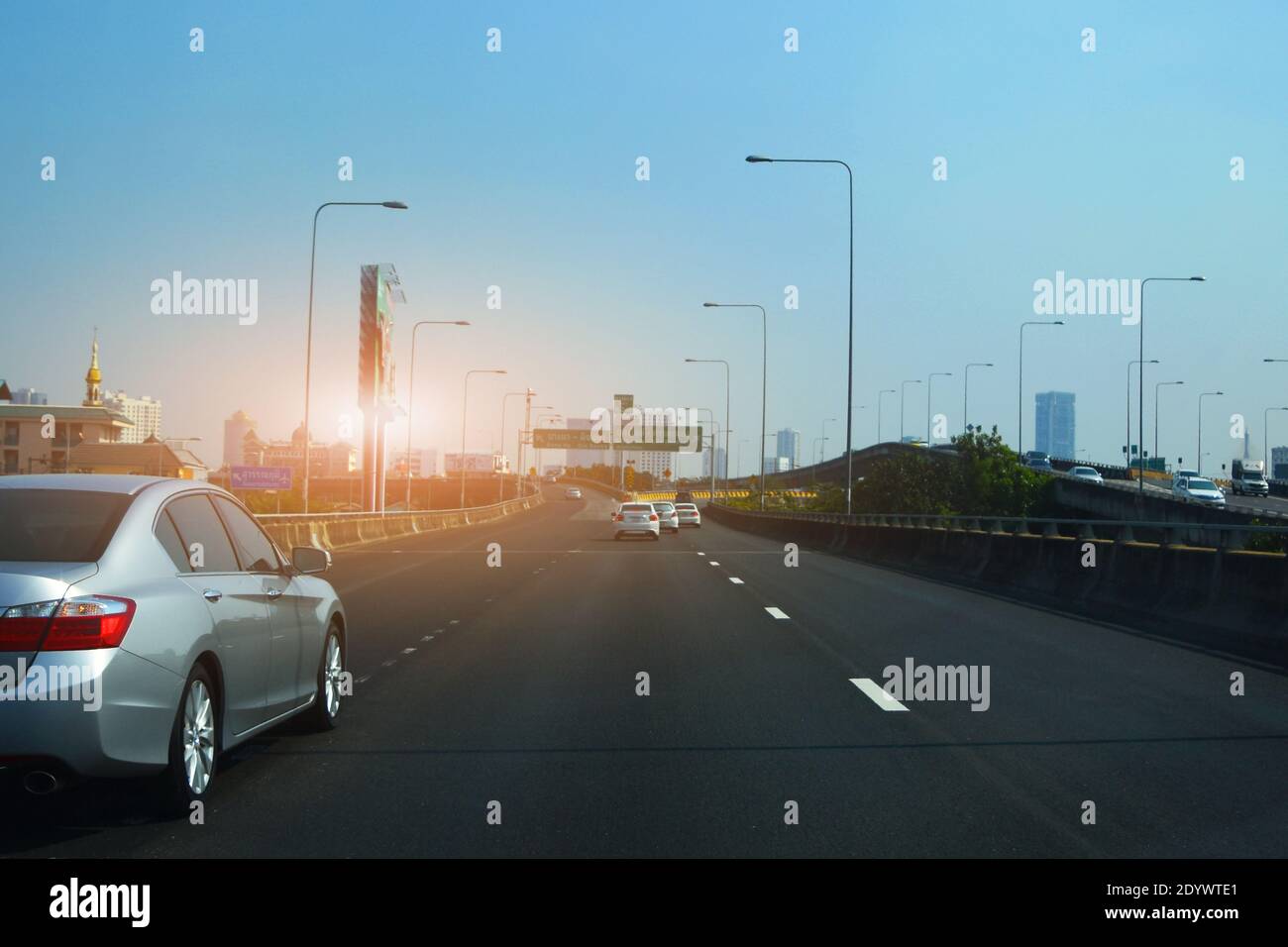 Car on road,Car driving on high way road Stock Photo - Alamy