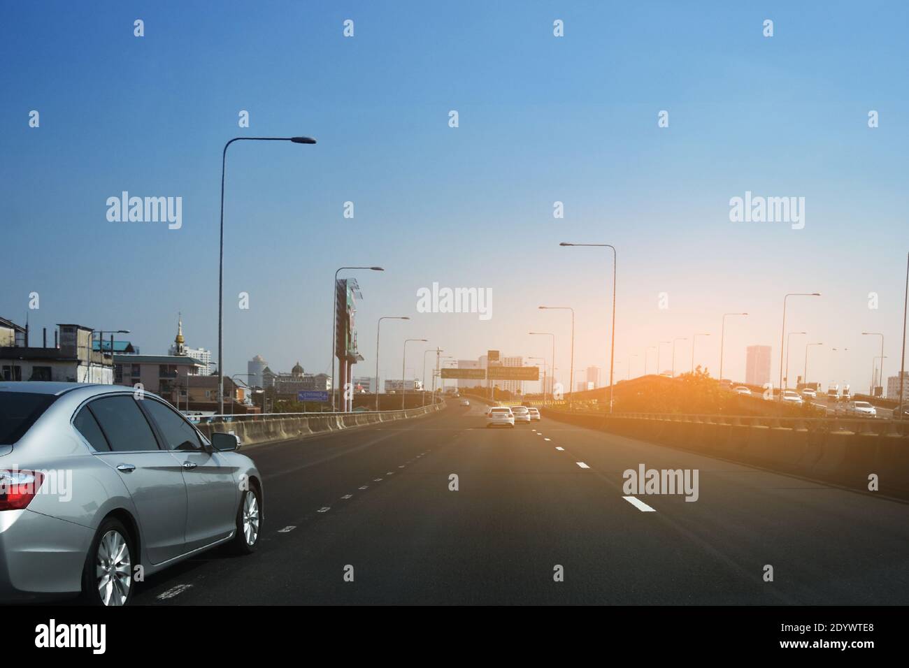Car on road,Car driving on high way road Stock Photo - Alamy
