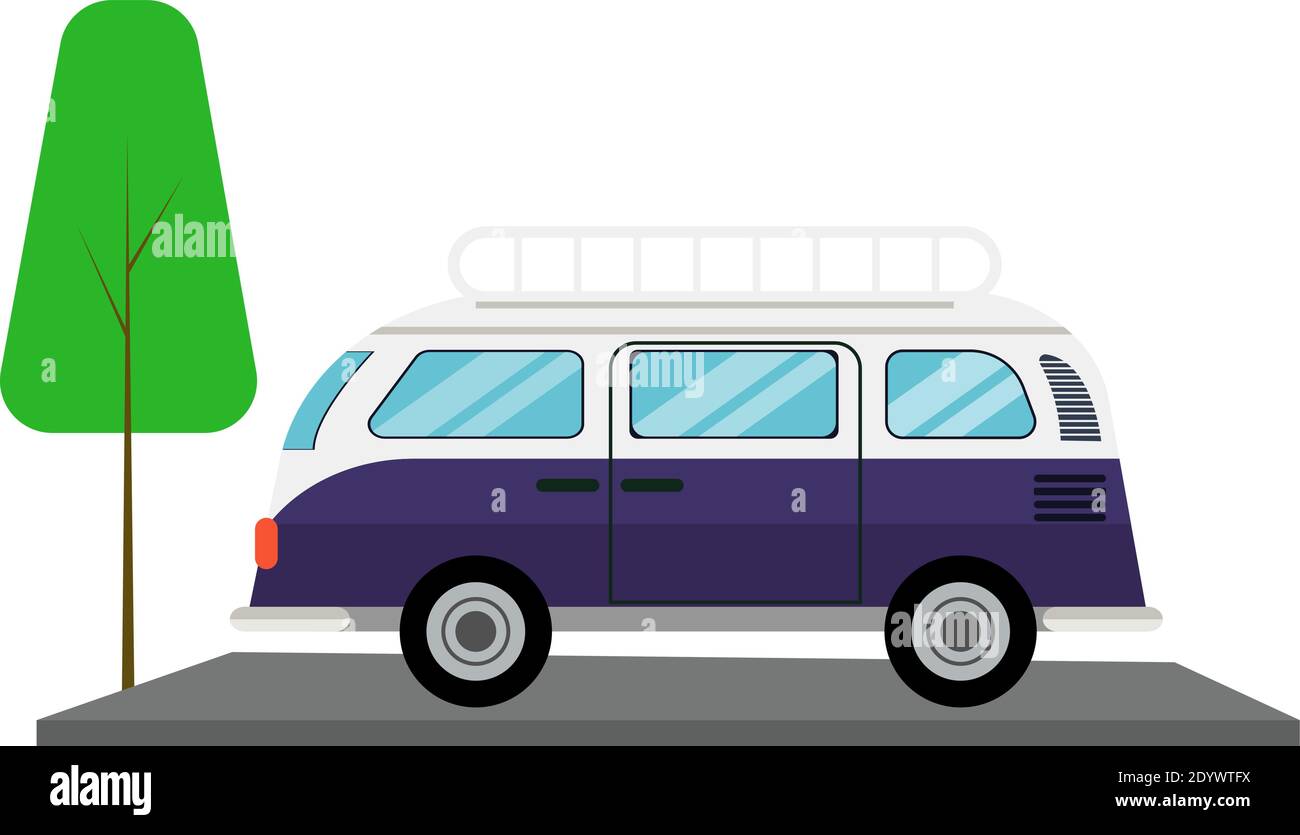 Travel van, illustration, vector on a white background Stock Vector ...