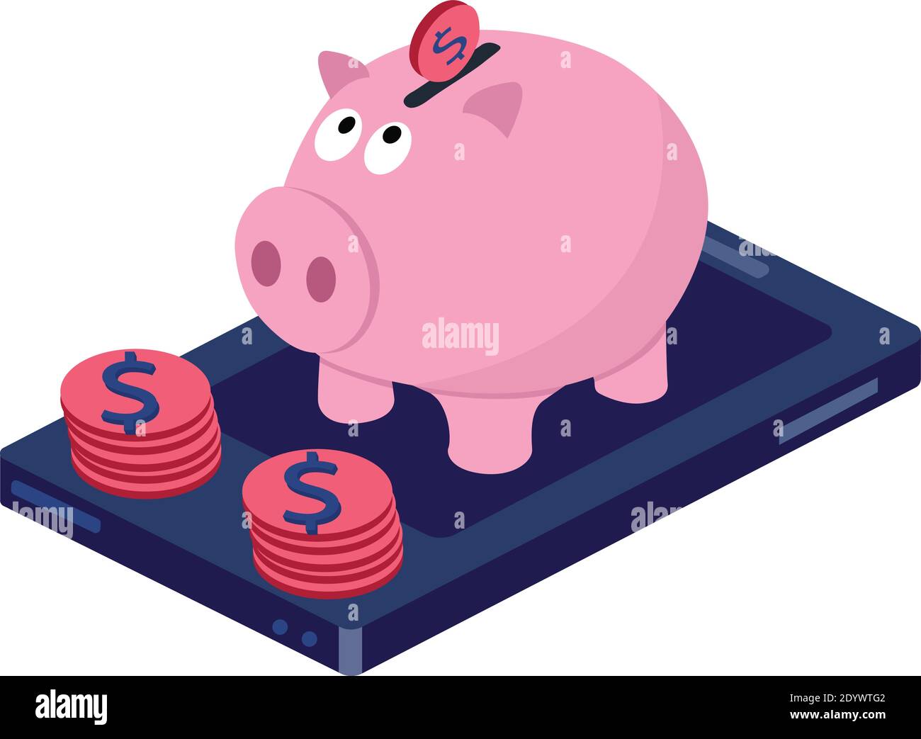 Piggy bank, illustration, vector on a white background Stock Vector Image & Art - Alamy