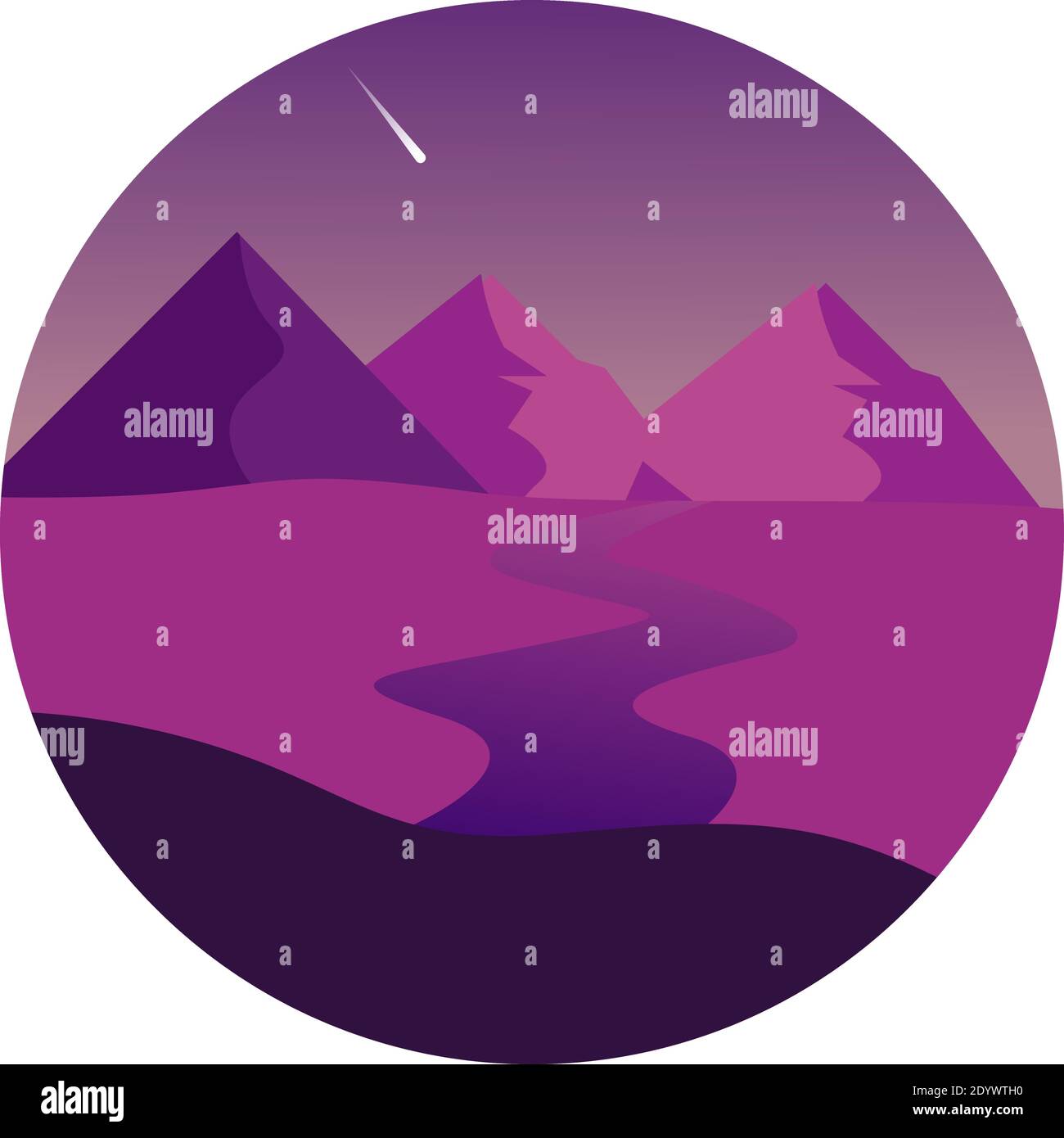 Beautiful fantasy landscape sunset Cut Out Stock Images & Pictures - Alamy