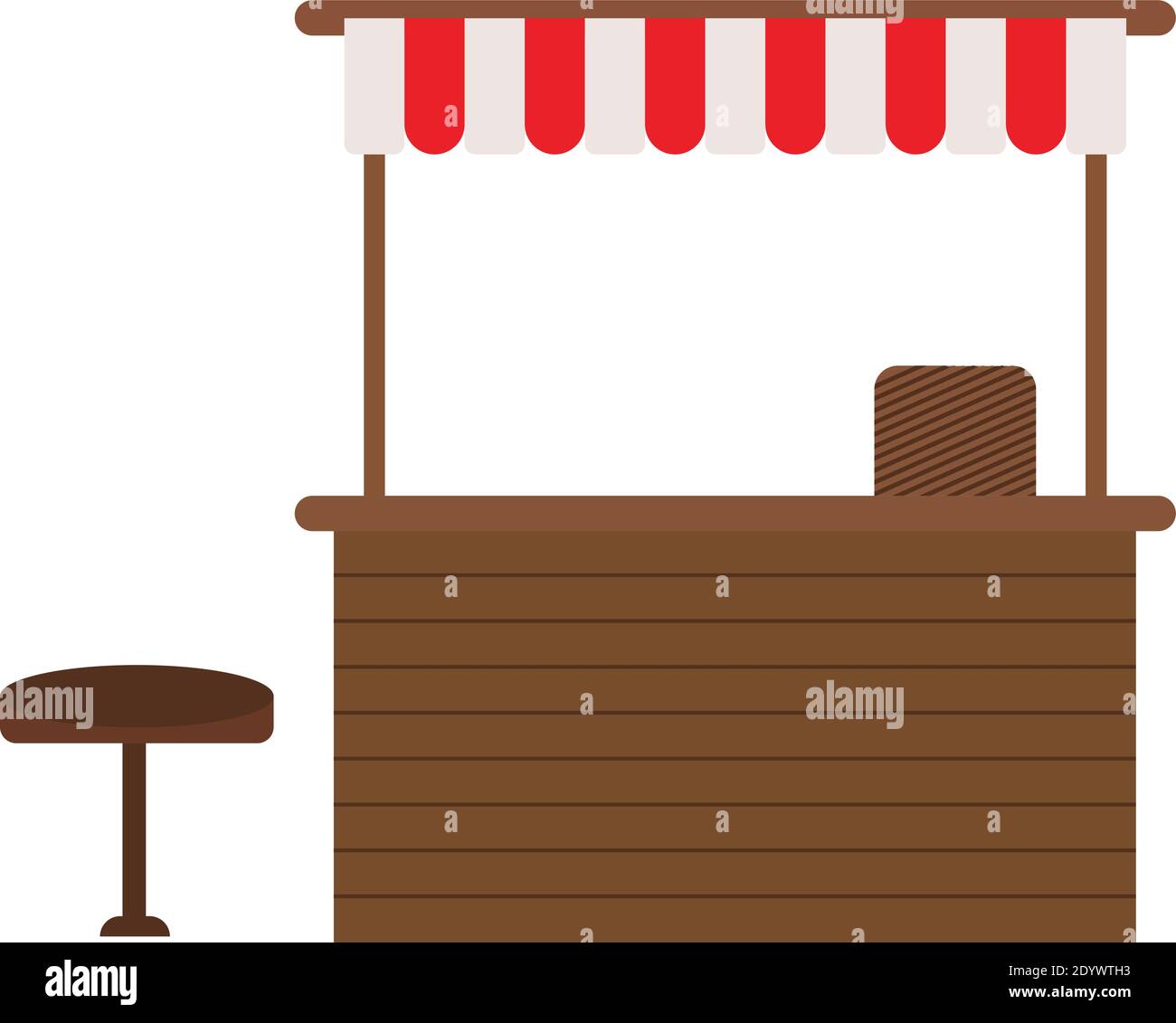 Food stand, illustration, vector on a white background Stock Vector ...
