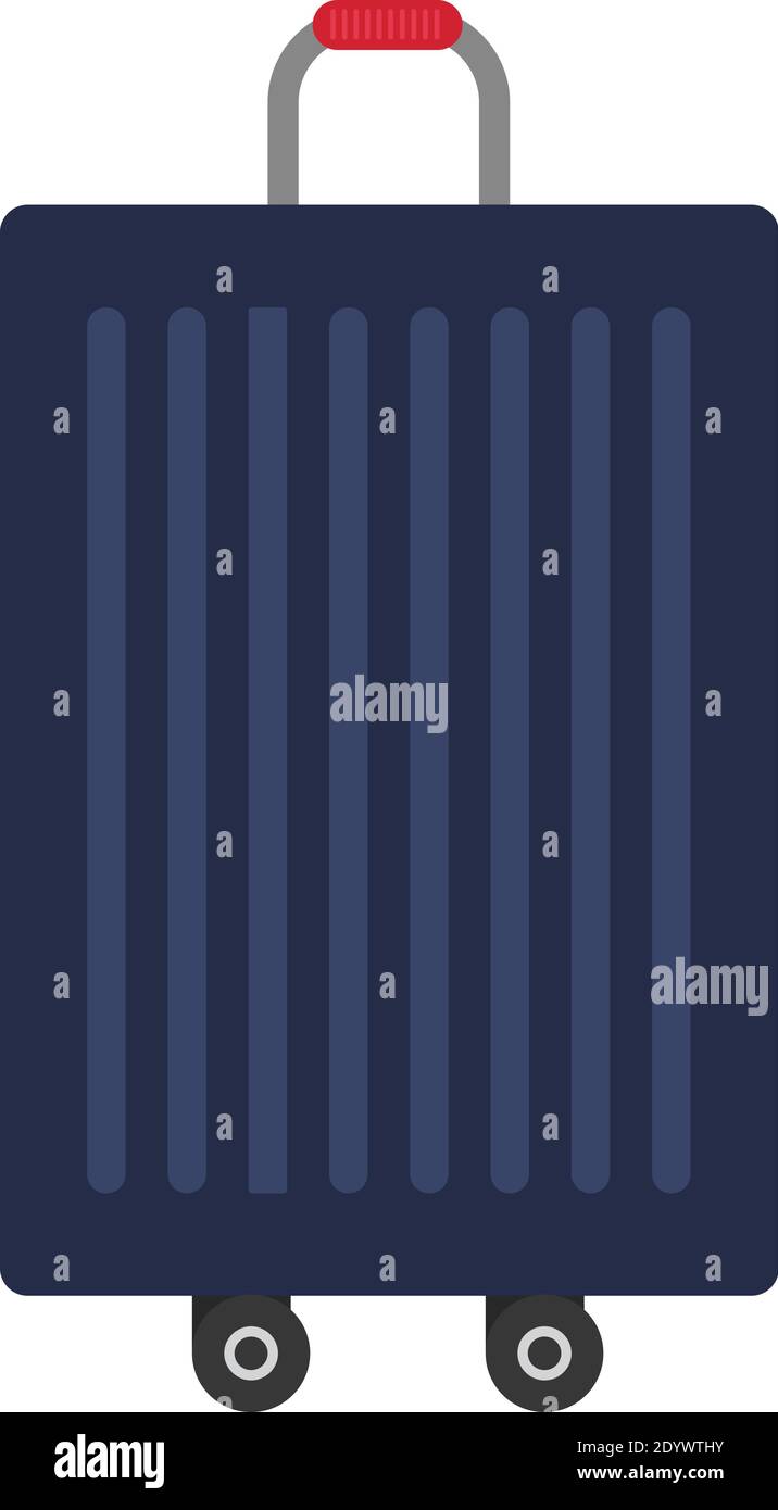 Blue suitcase, illustration, vector on a white background Stock Vector ...