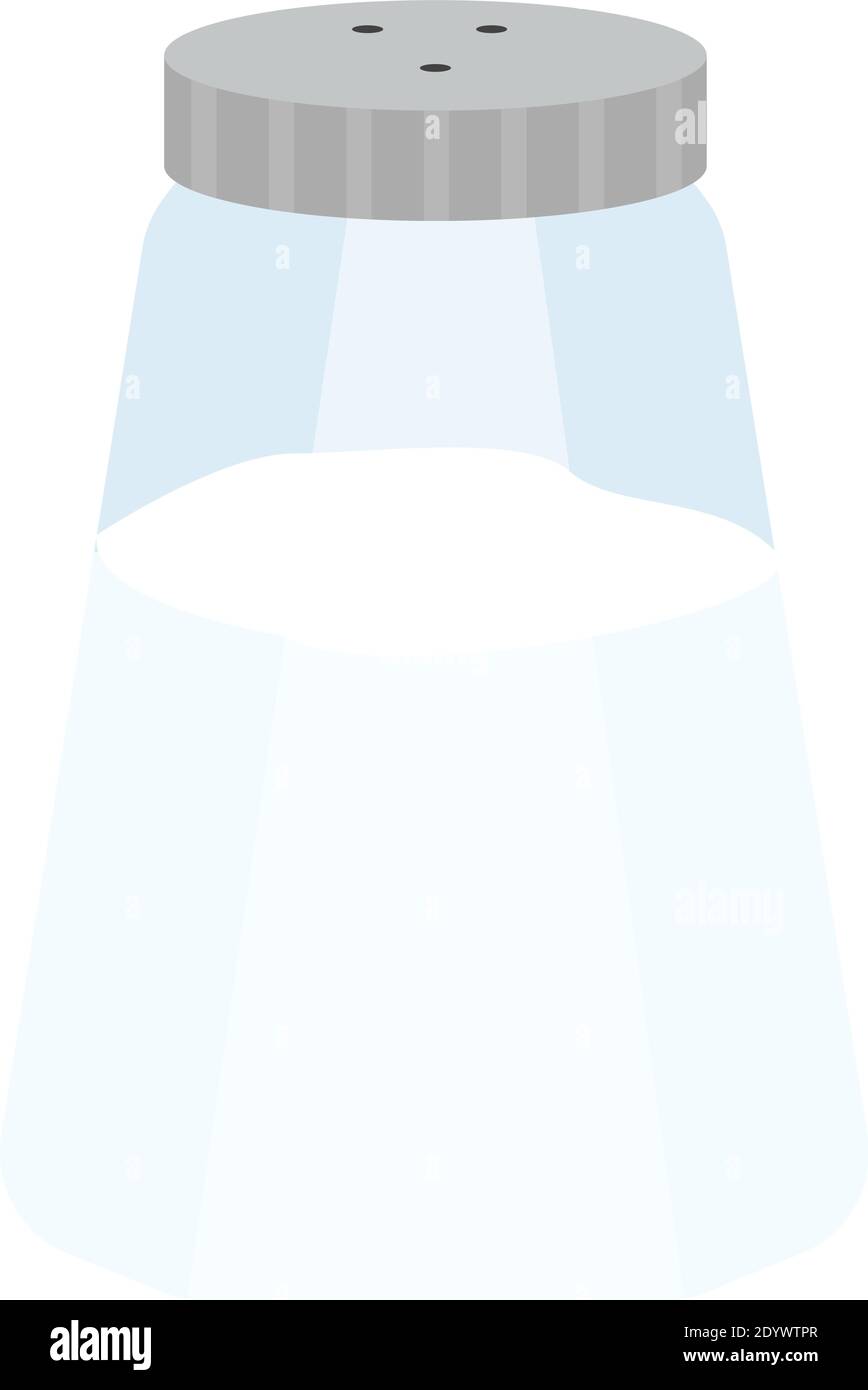 Salt shaker, illustration, vector on a white background Stock Vector ...