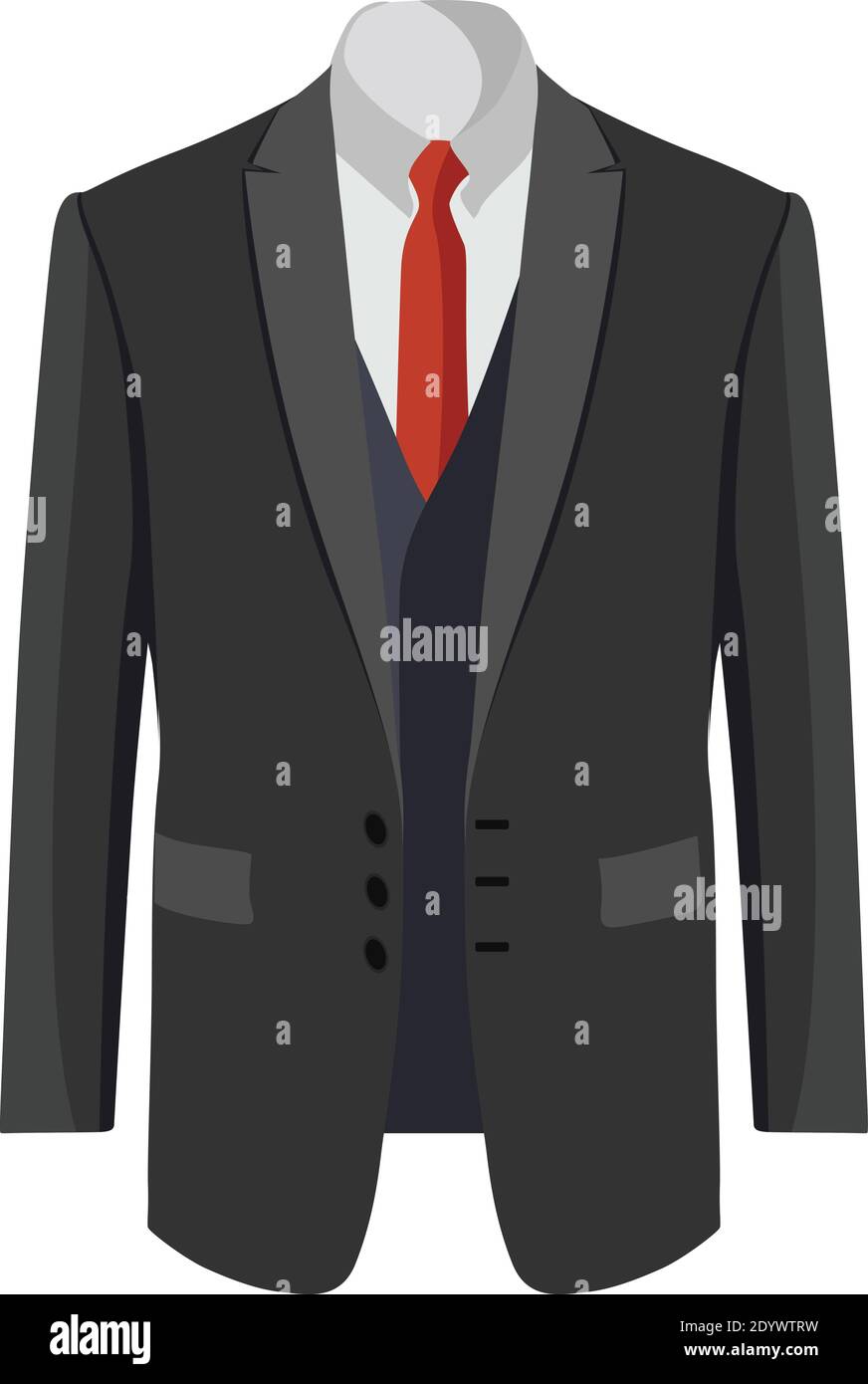 Black suit, illustration, vector on a white background Stock Vector ...