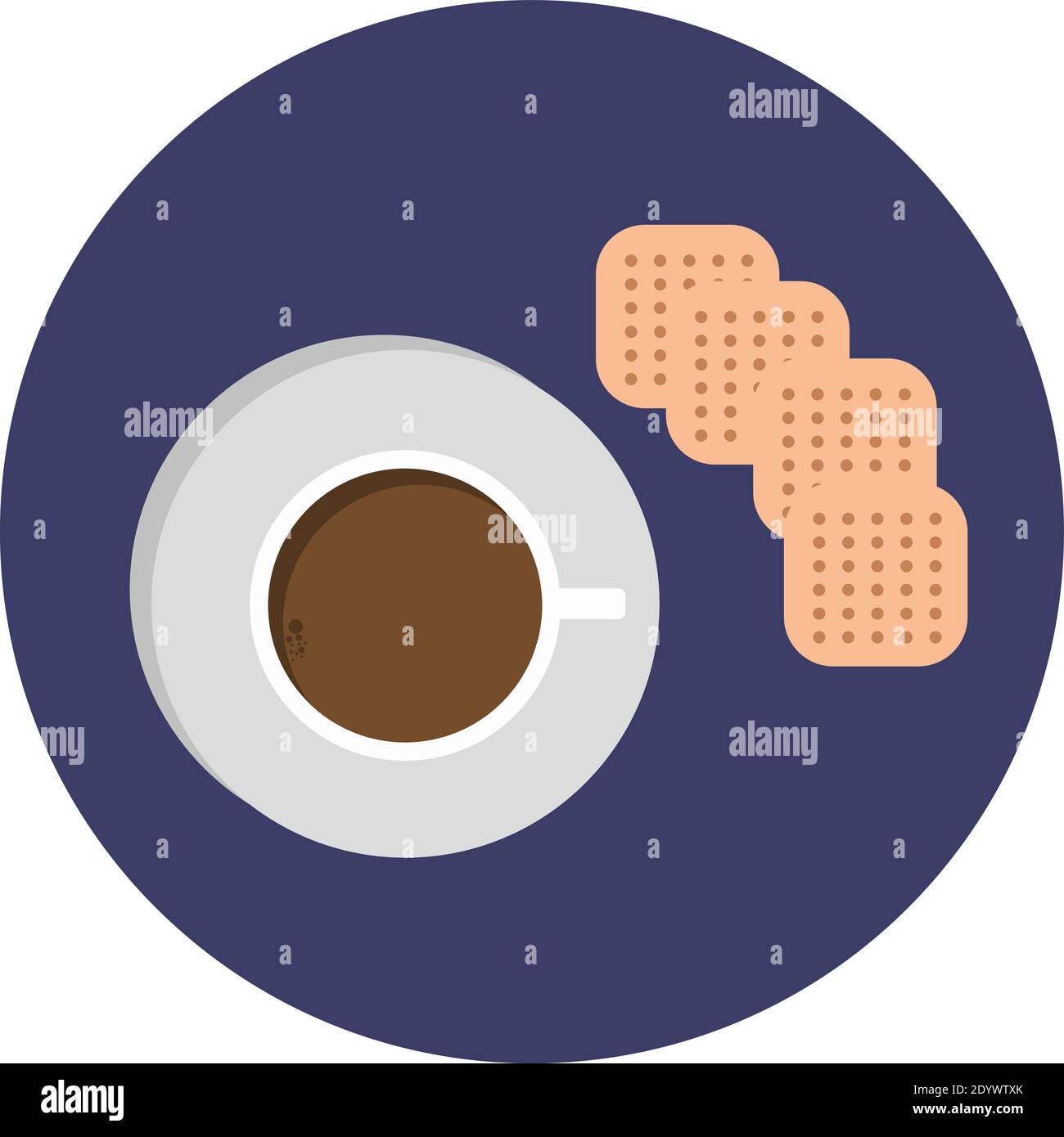 Tea with some biscuit, illustration, vector on a white background Stock ...