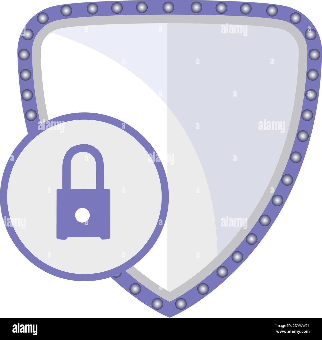 Purple shield, illustration, vector on a white background Stock Vector ...