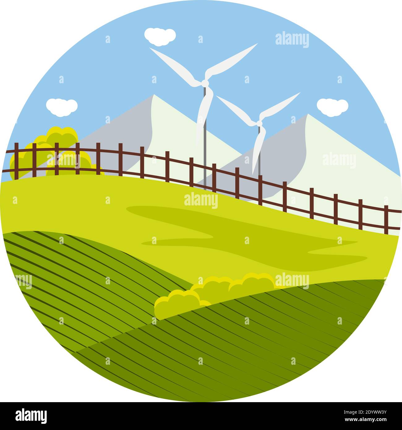 Beautiful village, illustration, vector on a white background Stock ...