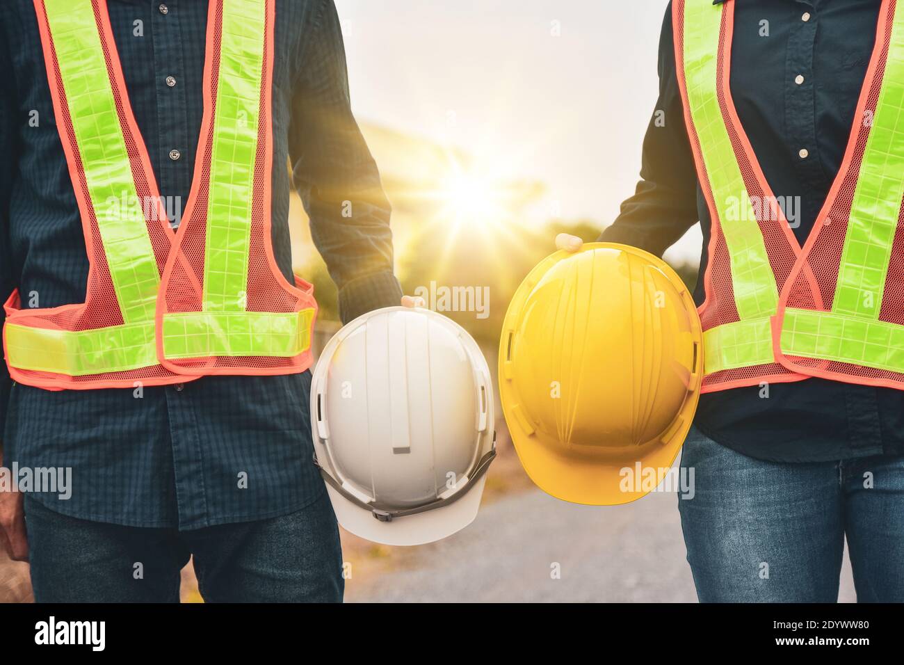 Close up Construction Supervisor Foreman holding helmet hard hat Stock ...