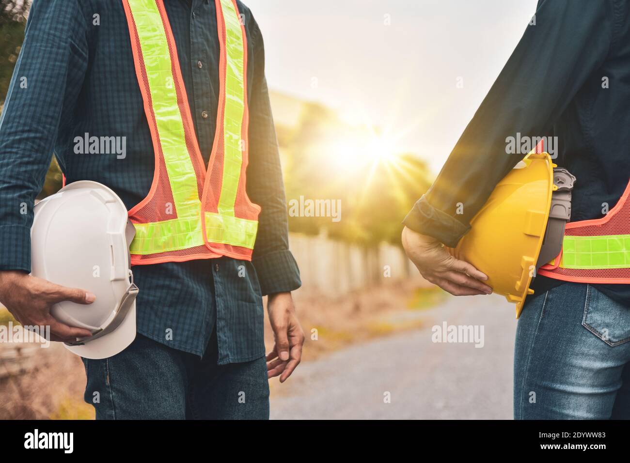 Close up Construction Supervisor Foreman holding helmet hard hat Stock ...