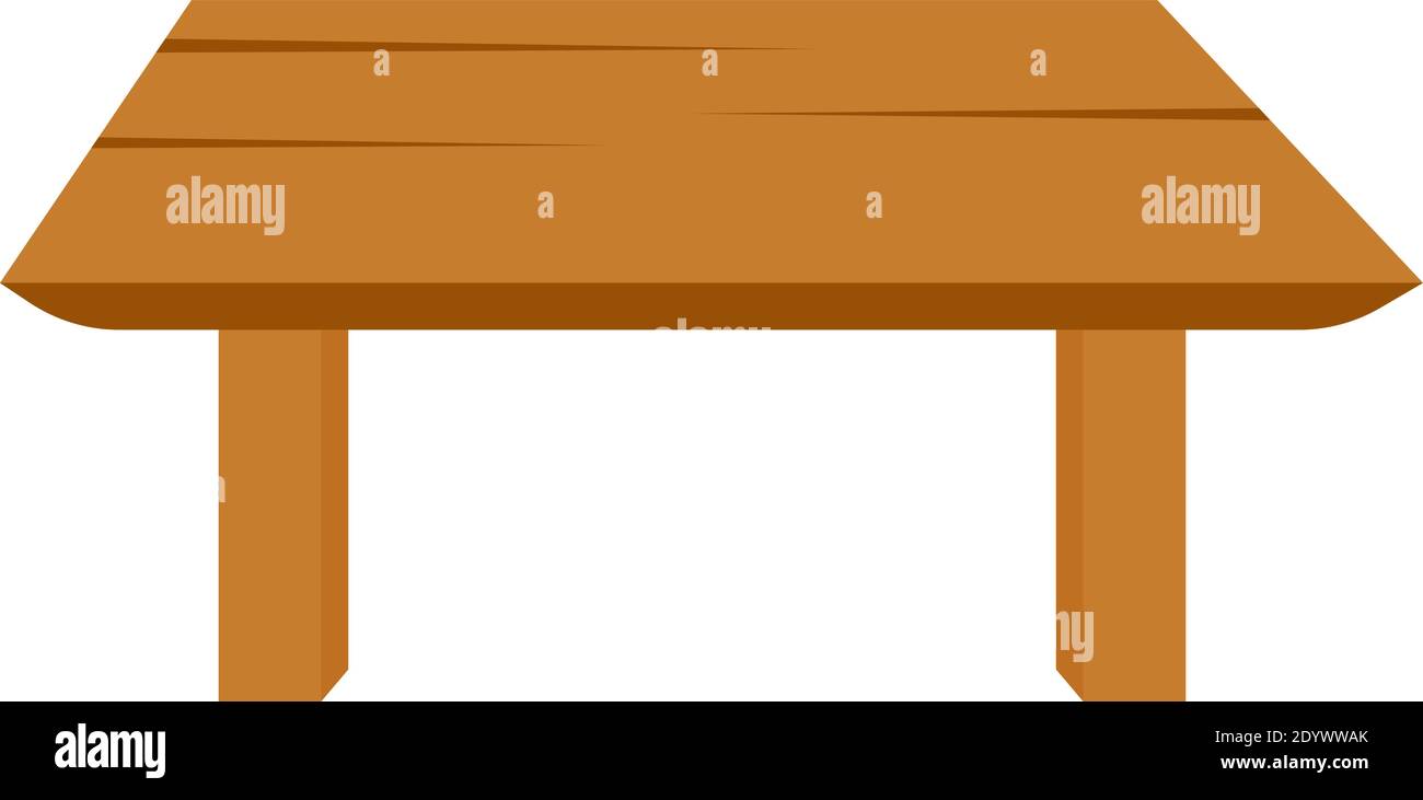 Wooden table, illustration, vector on a white background Stock Vector ...