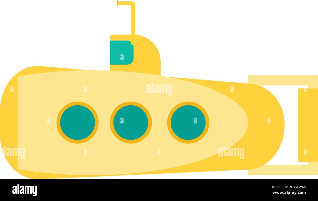 Yellow submarine, illustration, vector on a white background Stock ...