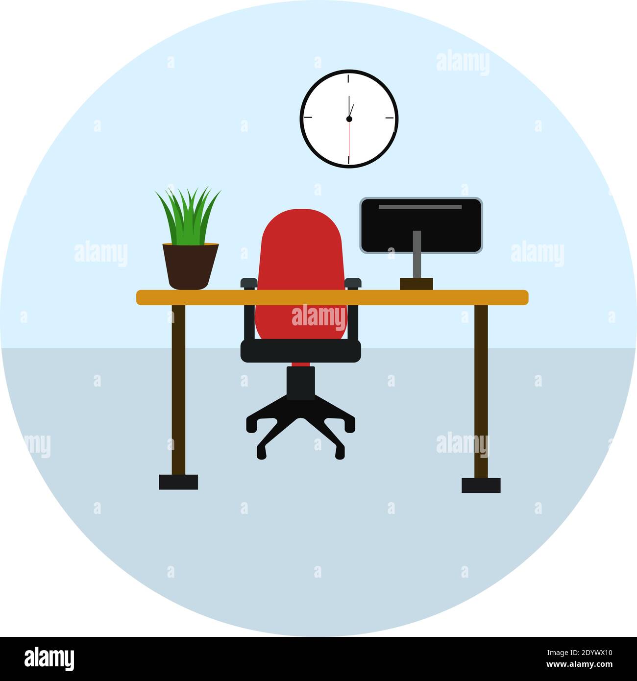 Work space, illustration, vector on a white background Stock Vector ...