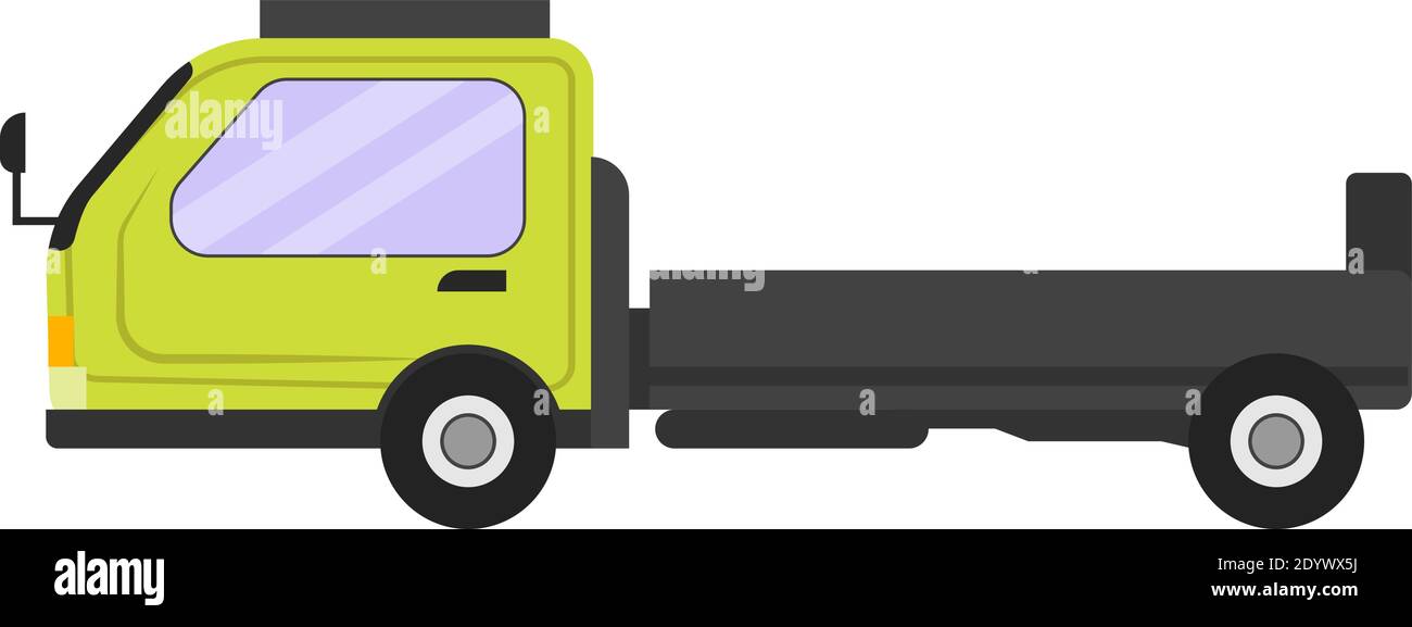Green truck, illustration, vector on a white background Stock Vector ...