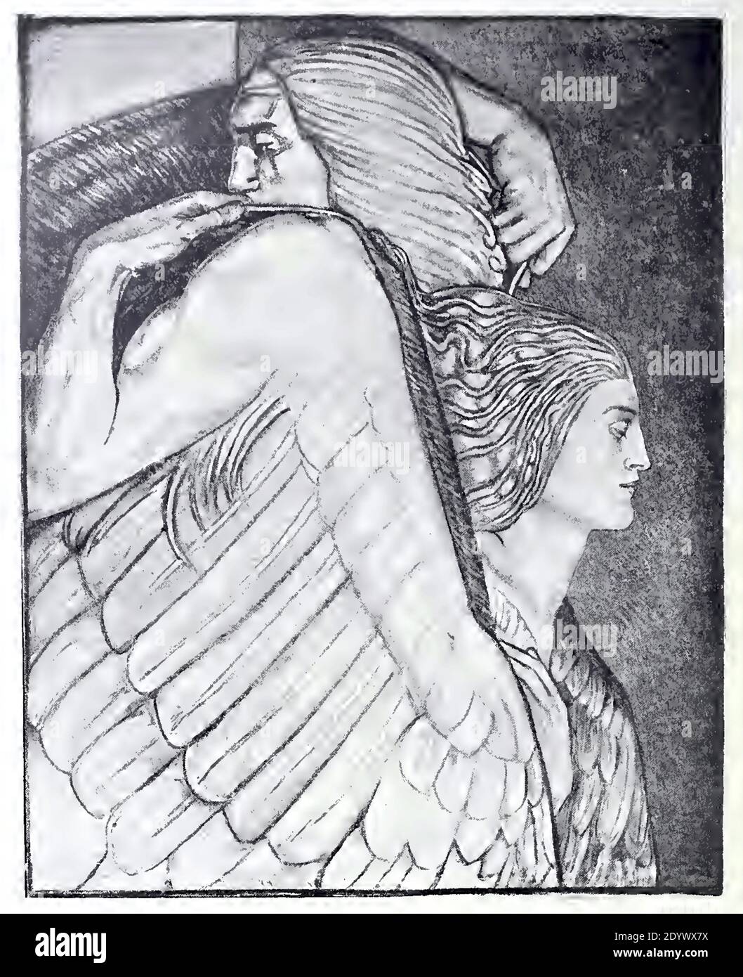 Vintage antique print entitled Alcestis by Scottish artist John Duncan ...