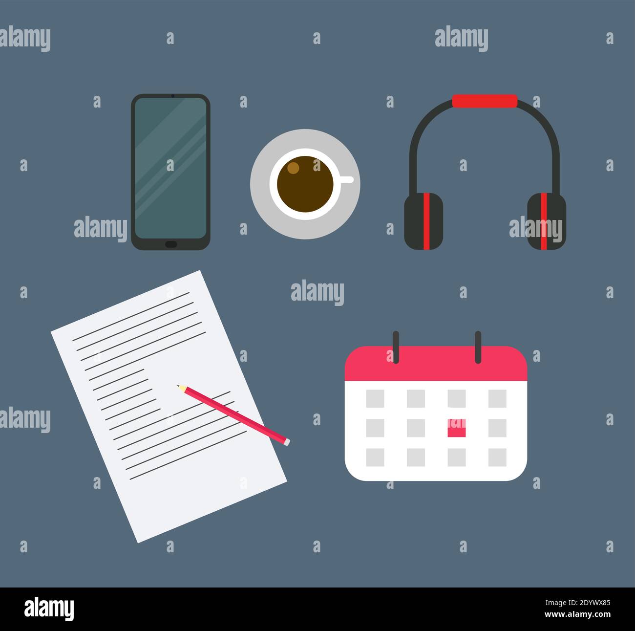 Work stuff, illustration, vector on a white background Stock Vector ...