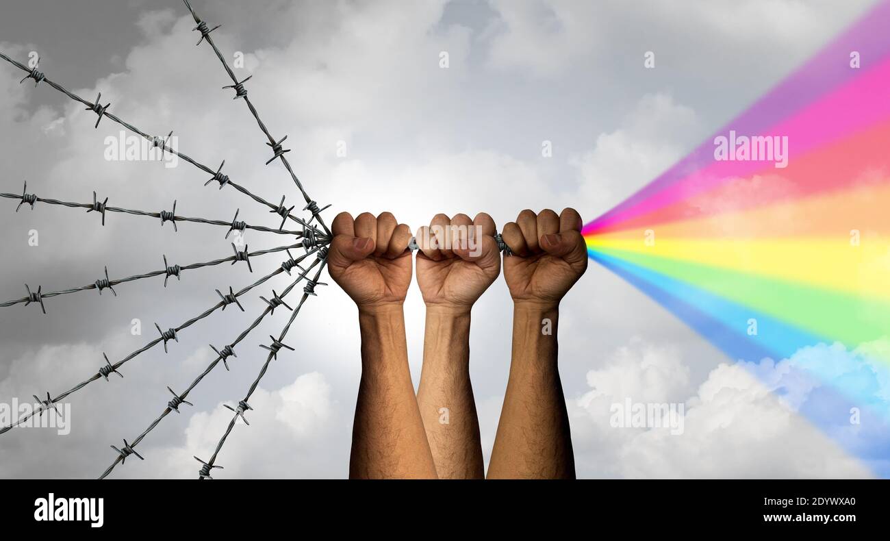 Idea of freedom faith and transformation concept in a 3D illustration ...