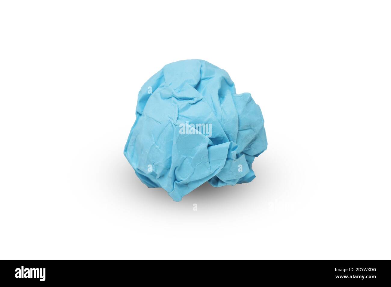 blue Paper crumpled on white background Stock Photo - Alamy